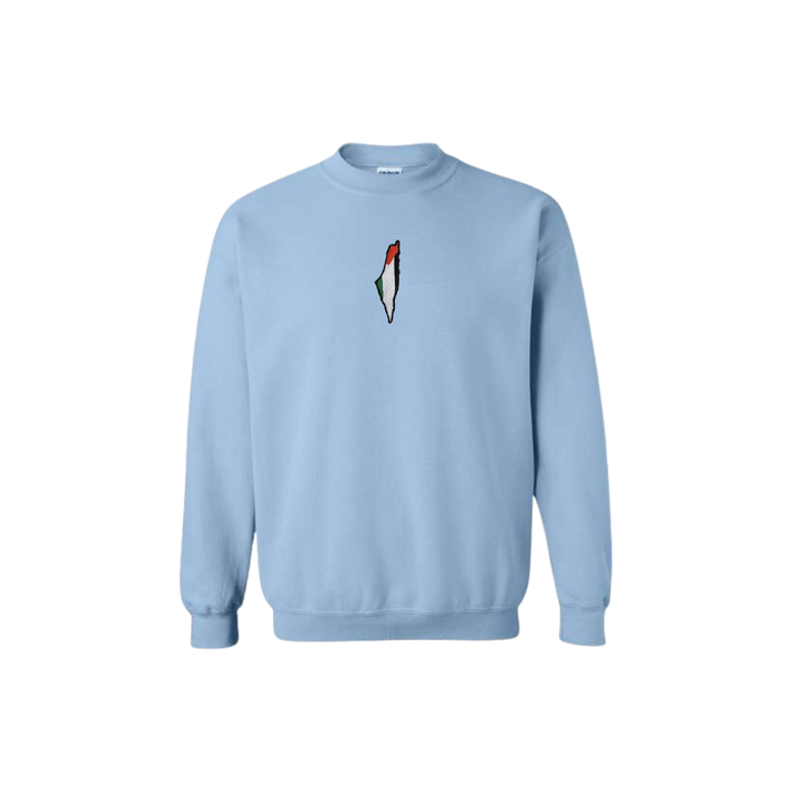Palestine Map | Embroidered Crewneck Sweatshirt | StitchesBySerene Col ...
